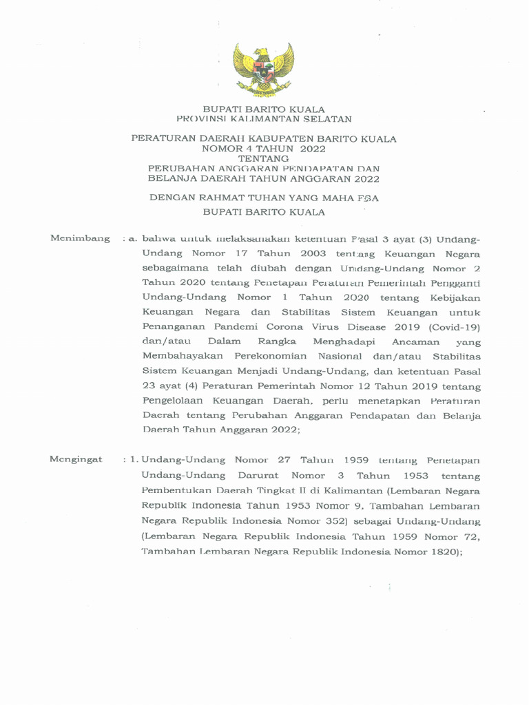 Perda No 4 Tahun 2022 | PDF