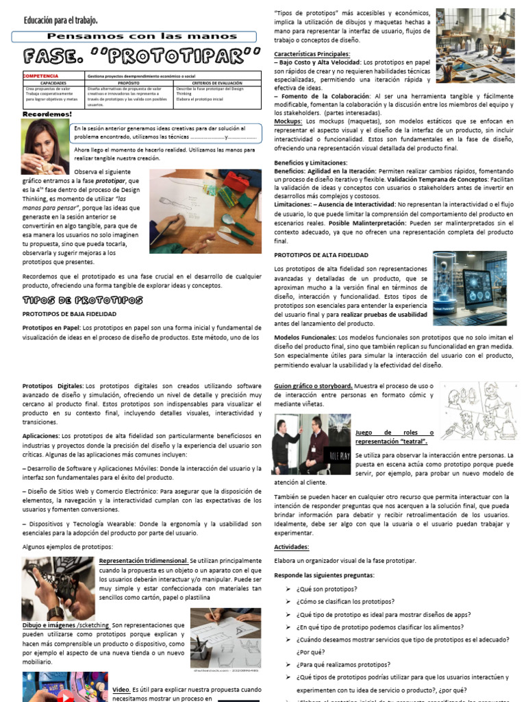 Fase Prototipar | PDF | Diseño | Usabilidad