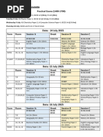 Updated CSEC Timetable 2025 | PDF