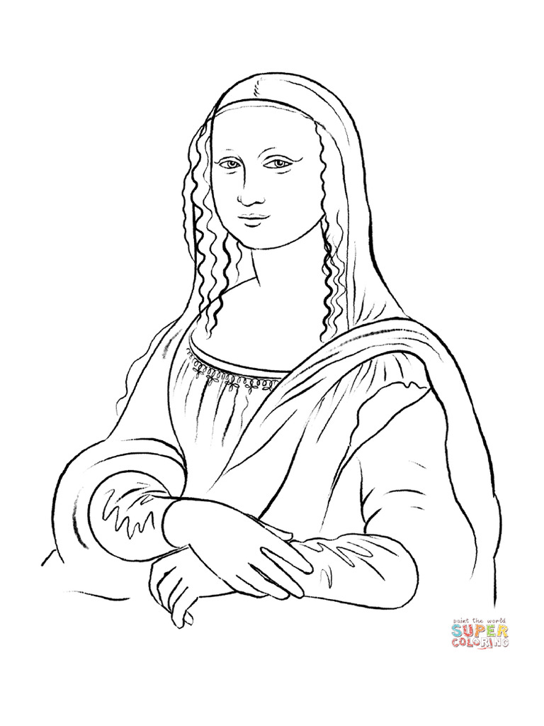 Coloriage - Mona Lisa by Leonardo Da Vinci - Coloriages À Imprimer ...
