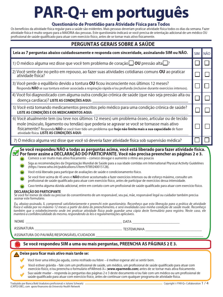 PARQ + Oficial Brazilian Portuguese | PDF