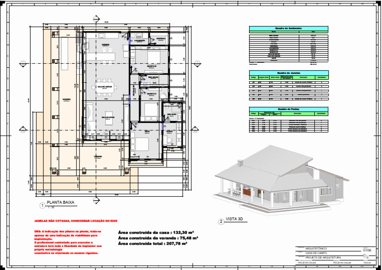 p482 Projeto p482 - Folha - 01-06 - Projeto de Arquitetura | PDF ...
