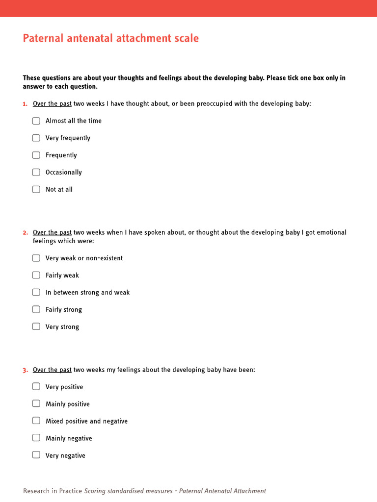 Paternal Antenatal Attachment Scale | PDF