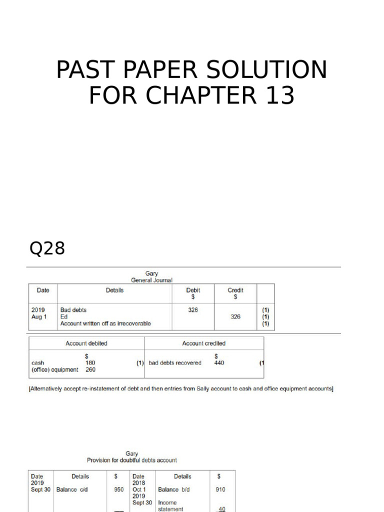 Past Paper Solution For Chapter 13 | PDF
