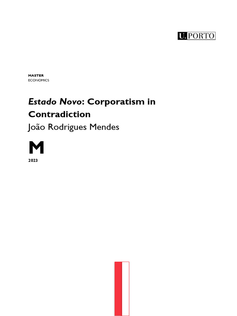 Estado Novo Corporatism in Contradiction | PDF | Corporatism ...