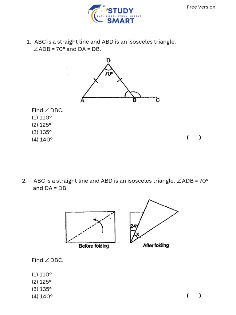 Geometry Angle Problems and Solutions | PDF