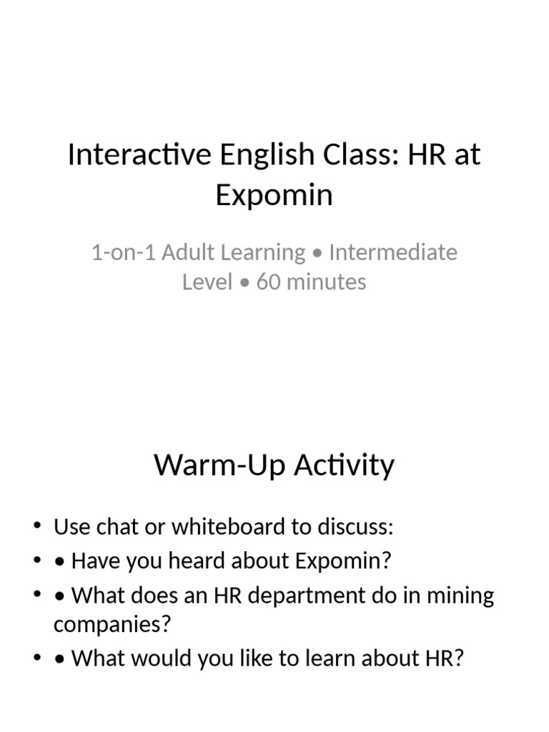 HR at Expomin Class (Autoguardado) | PDF | Cognitive Science | Linguistics