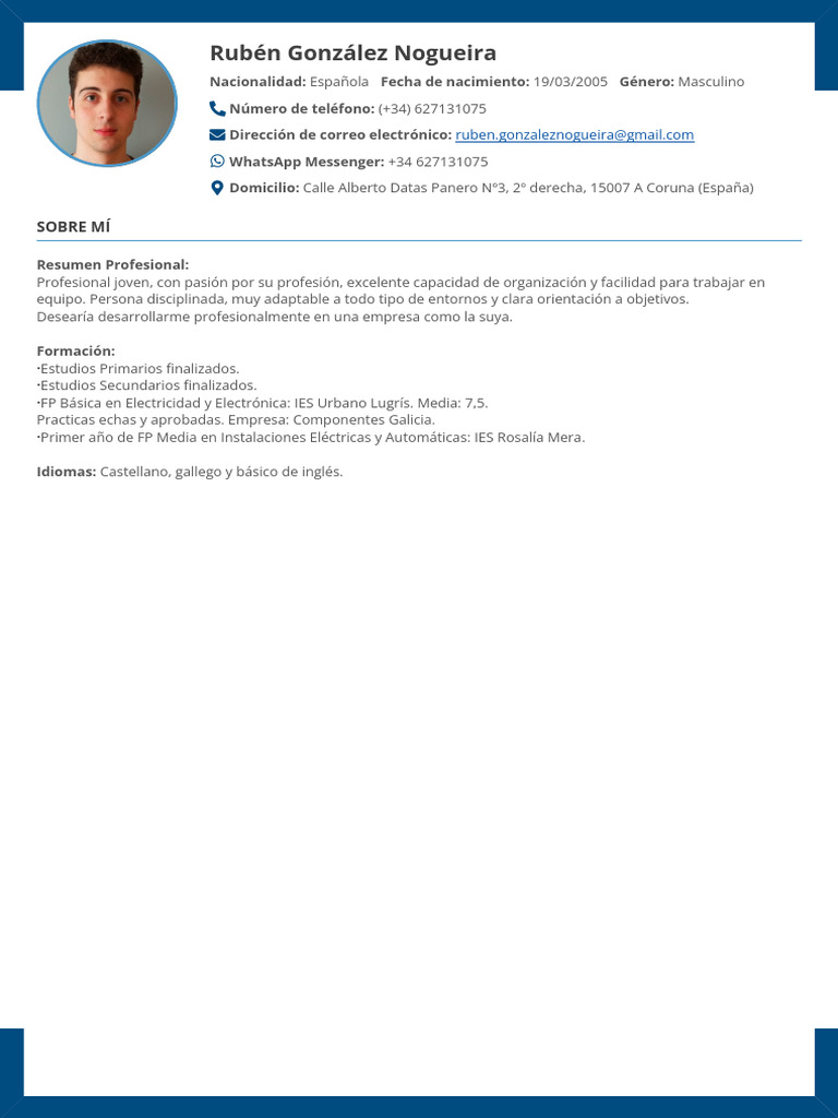 Currículum Rubén | PDF