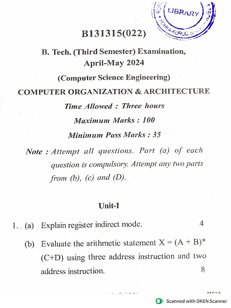 Computer Organization & Architecture | PDF