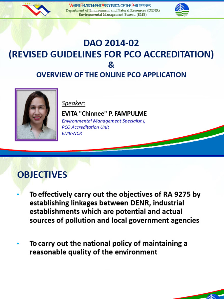 PCO Accreditation Guidelines Overview | PDF | Pollution | Environmental ...