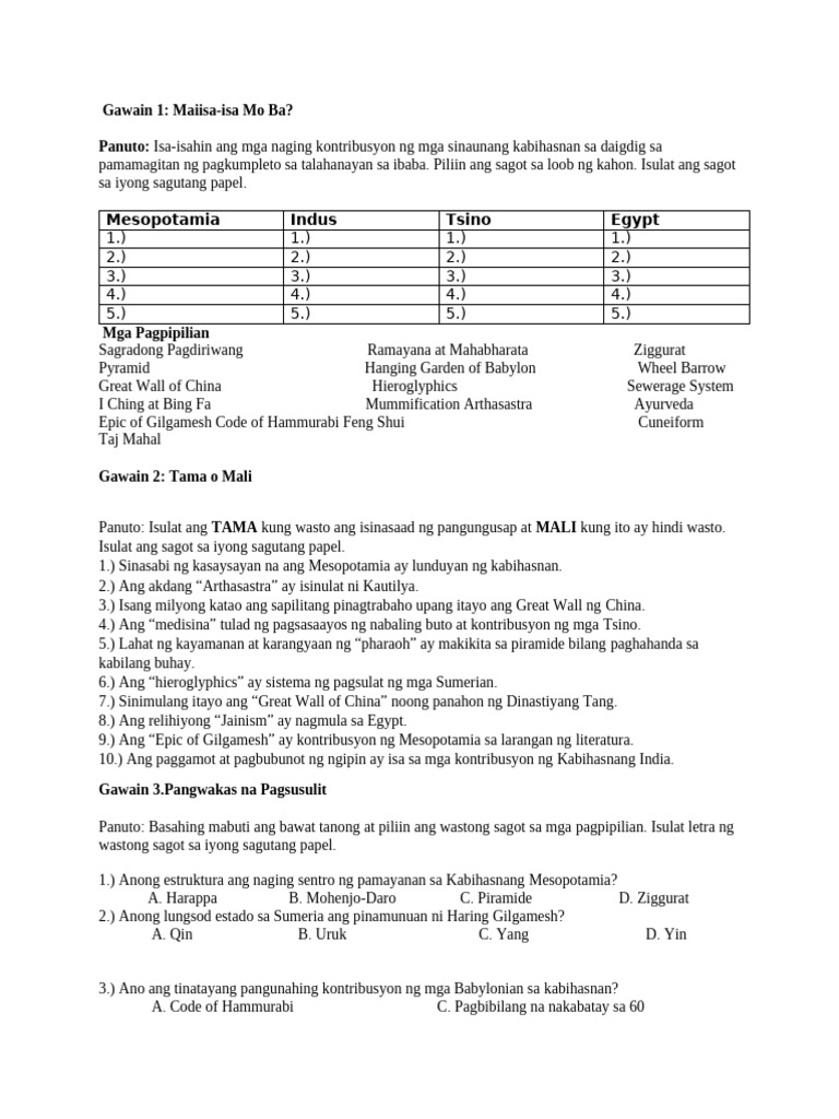 AP 8 GAWAIN - Modyul 6 | PDF