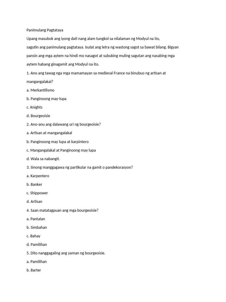 Ap 8 Quarter 3 Questions | PDF