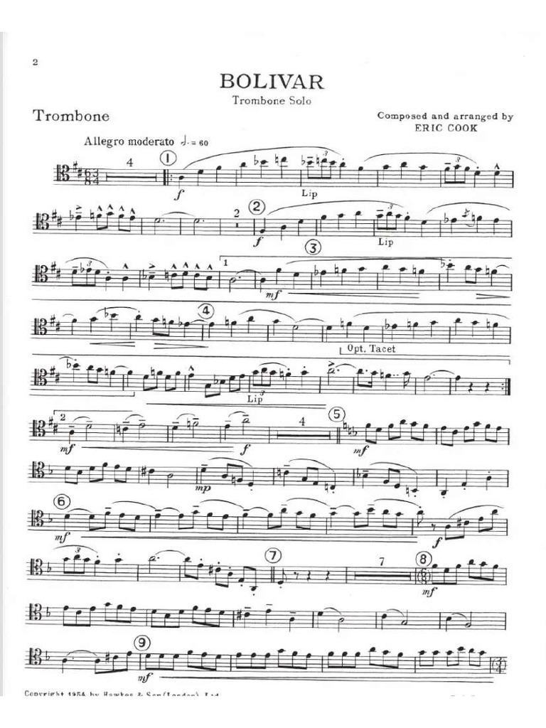Bolivar Trombone Et Piano | PDF
