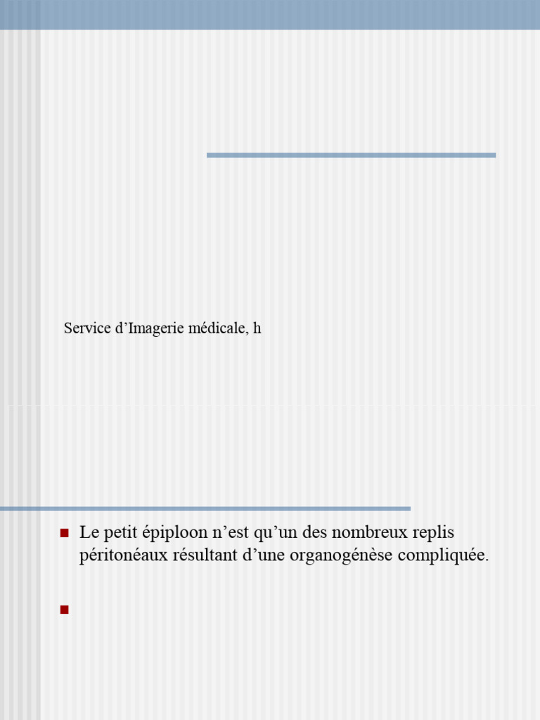 Anatomie et pathologie du petit épiploon | PDF | Foie | Péritoine
