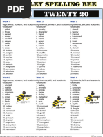 3RD Grade Spelling Bee List 2025 | PDF