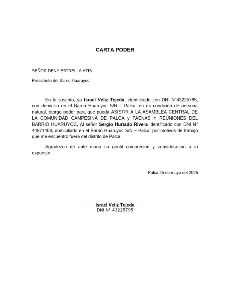 Carta Poder | PDF