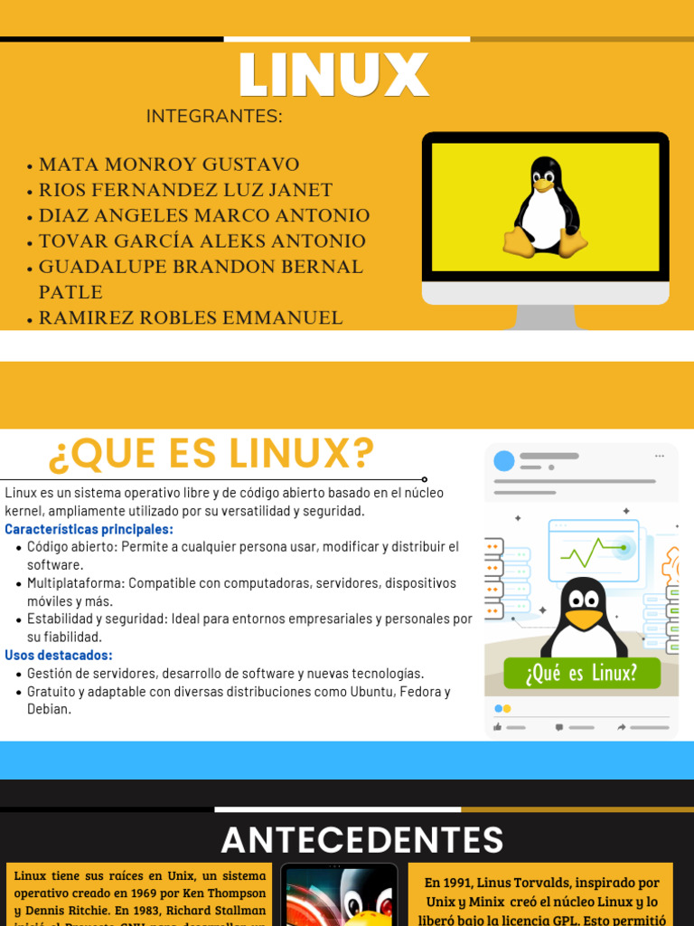 LINUX Presentacion de Luis Enrique | PDF | Ñu | Informática