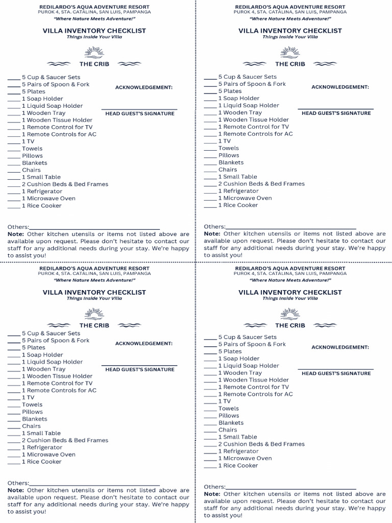 Crib - Checklist | PDF