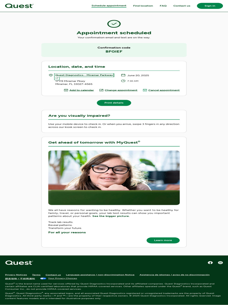 Schedule Appointment - Confirmation | PDF