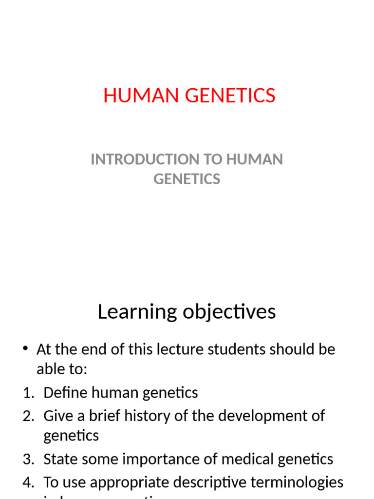 Introduction to Human Genetics | PDF | Genetics | Gene