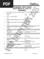 AEEE 2025 Question Paper | PDF | Light | Physical Phenomena
