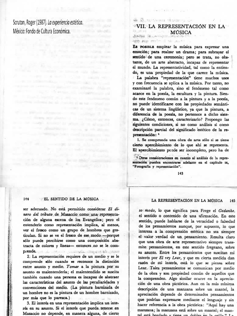 Scruton - Representación en Música | PDF