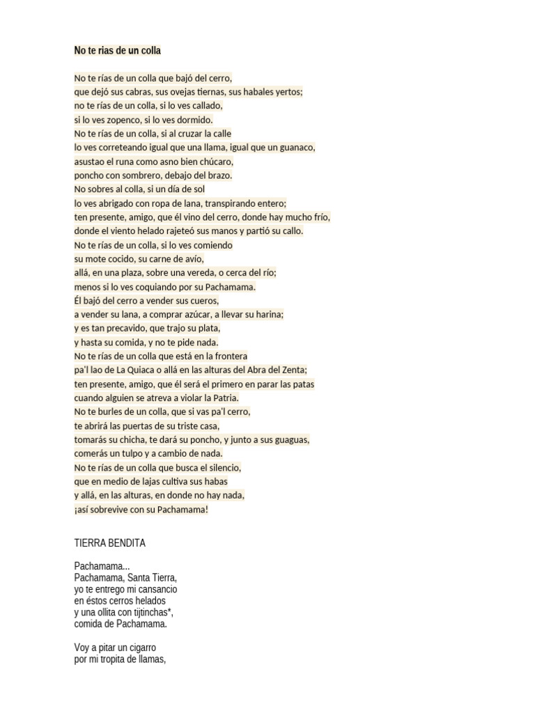 No te rías del colla y su cultura | PDF