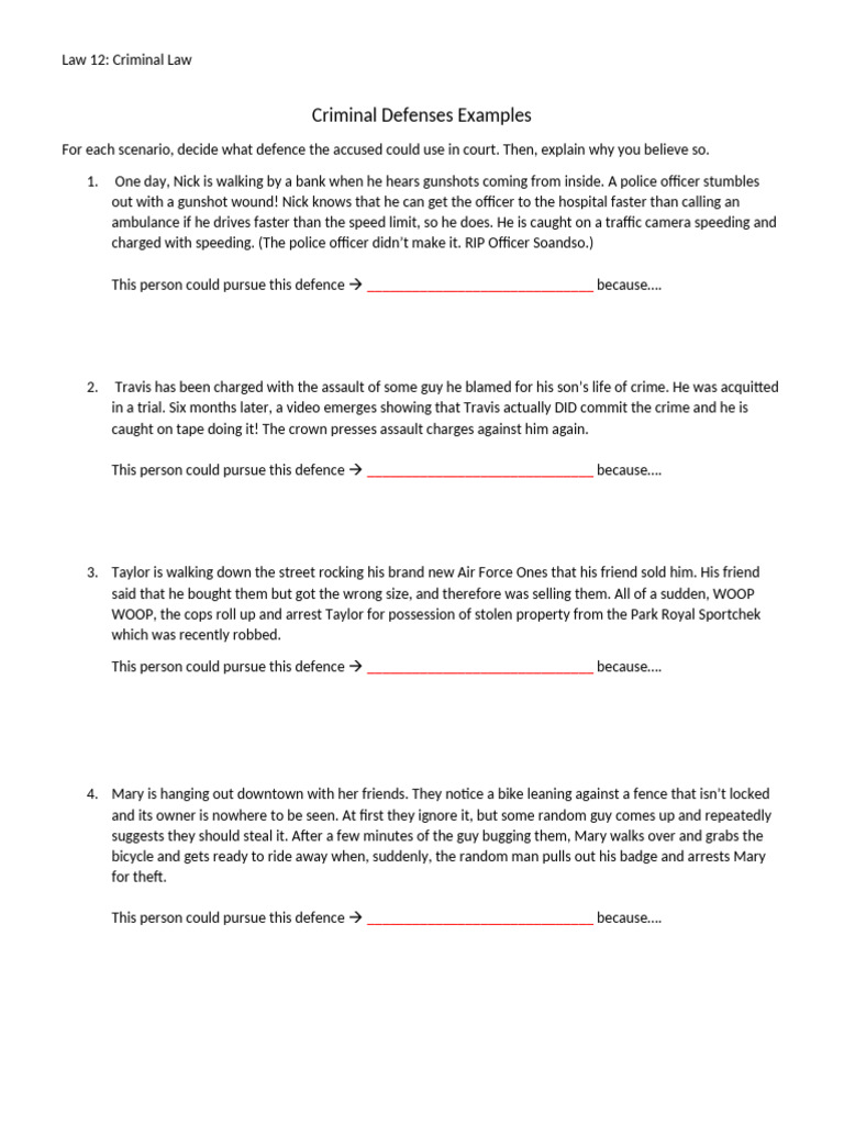 Criminal Law Defenses Explained | PDF | Crimes | Crime & Violence