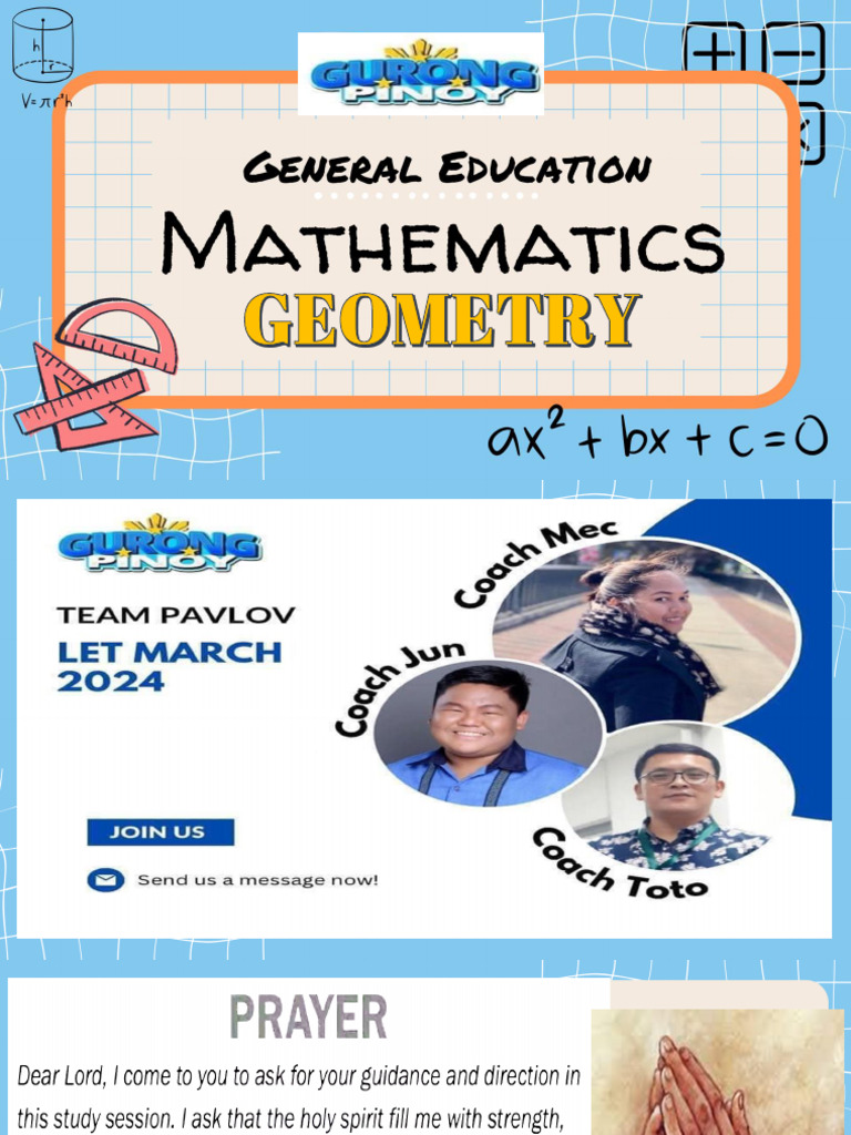 Gurong Pinoy Discussion Geometry 1.2 | PDF | Triangle | Elementary Geometry