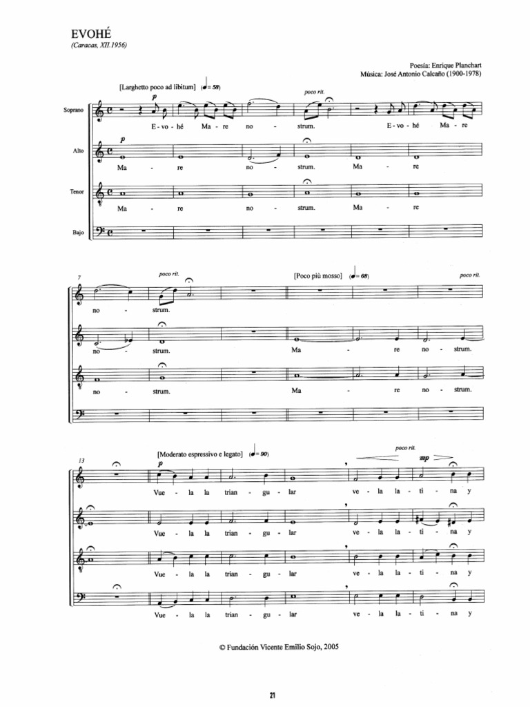Jose Antonio Calcaño - Evohe (SATB) | PDF