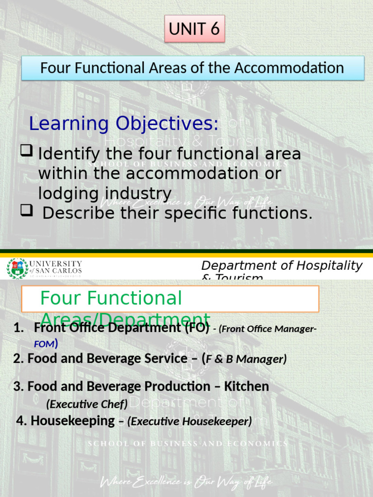Unit 6 Four Functional Areas 5 | PDF | Restaurants | Chef
