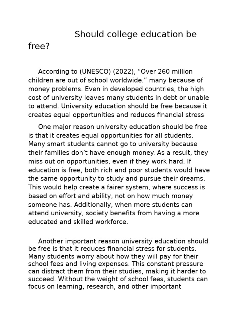Free University Education Benefits All | PDF