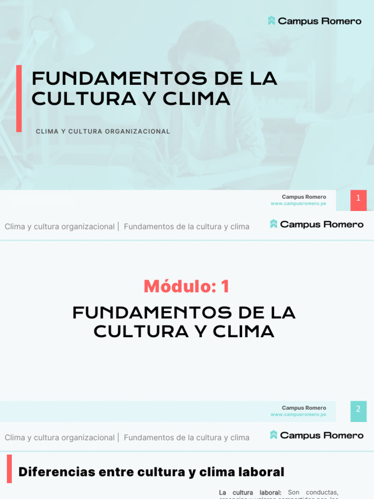 1 Fundamentos de La Cultura y Clima | PDF | Cultura organizacional | Motivación