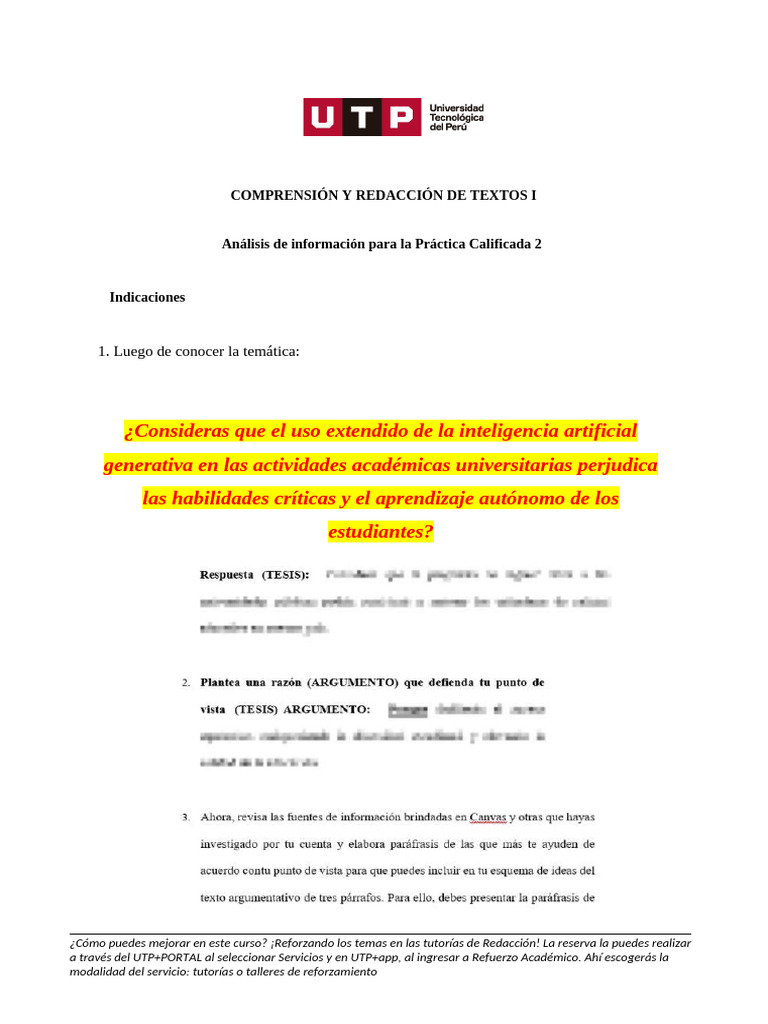 ? Semana 13 - Tema 01 Tarea - Aplicación Del Planteamiento de Preguntas Como Estrategia de ...