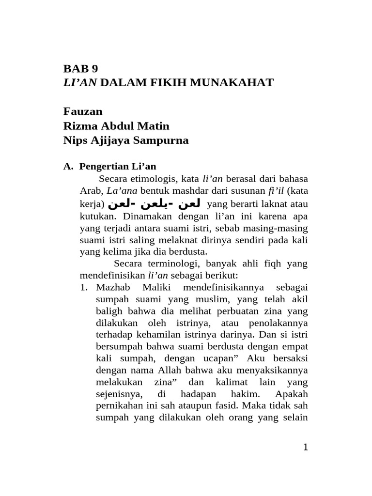 Kel. 10 Li'an Dalam Fikih Munakahat | PDF