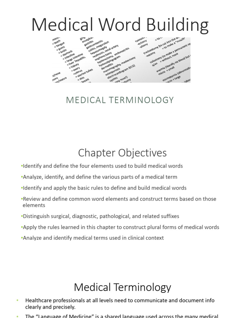 CH 1 Medical Word Building 2022 | PDF | Word | Medicine