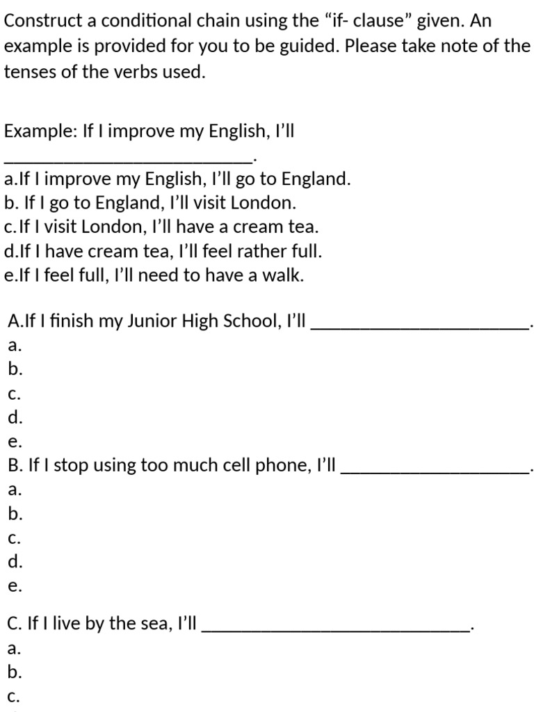 Conditionals Activity | PDF