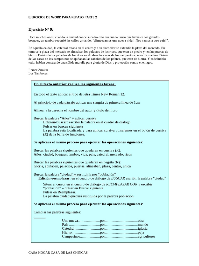 Ejercicios Word para Repaso 3 | PDF