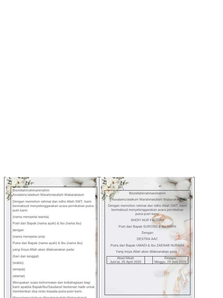 Contoh Undangan | PDF