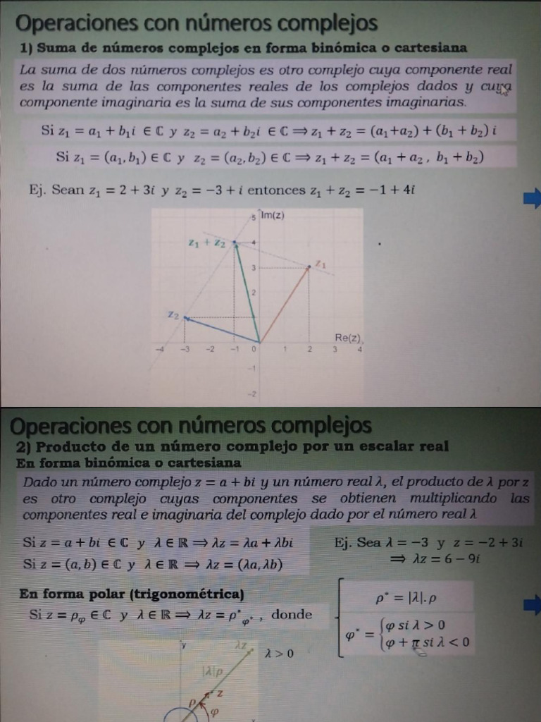 Operaciones con Números Complejos | PDF | Número complejo | Aritmética