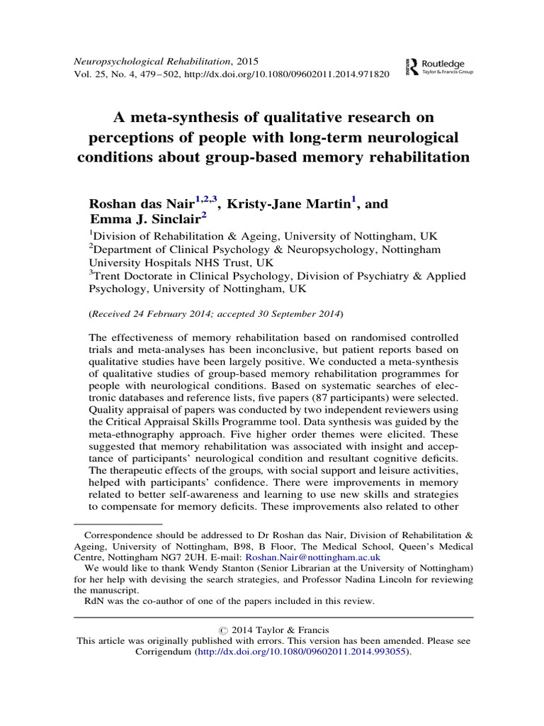 Das Nair Et Al. (2015) | PDF | Randomized Controlled Trial | Physical ...