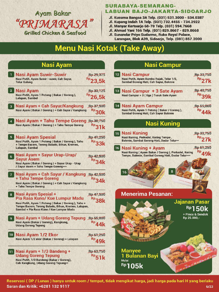 1 Primarasa SBY - Menu Nasi Box A4 | PDF