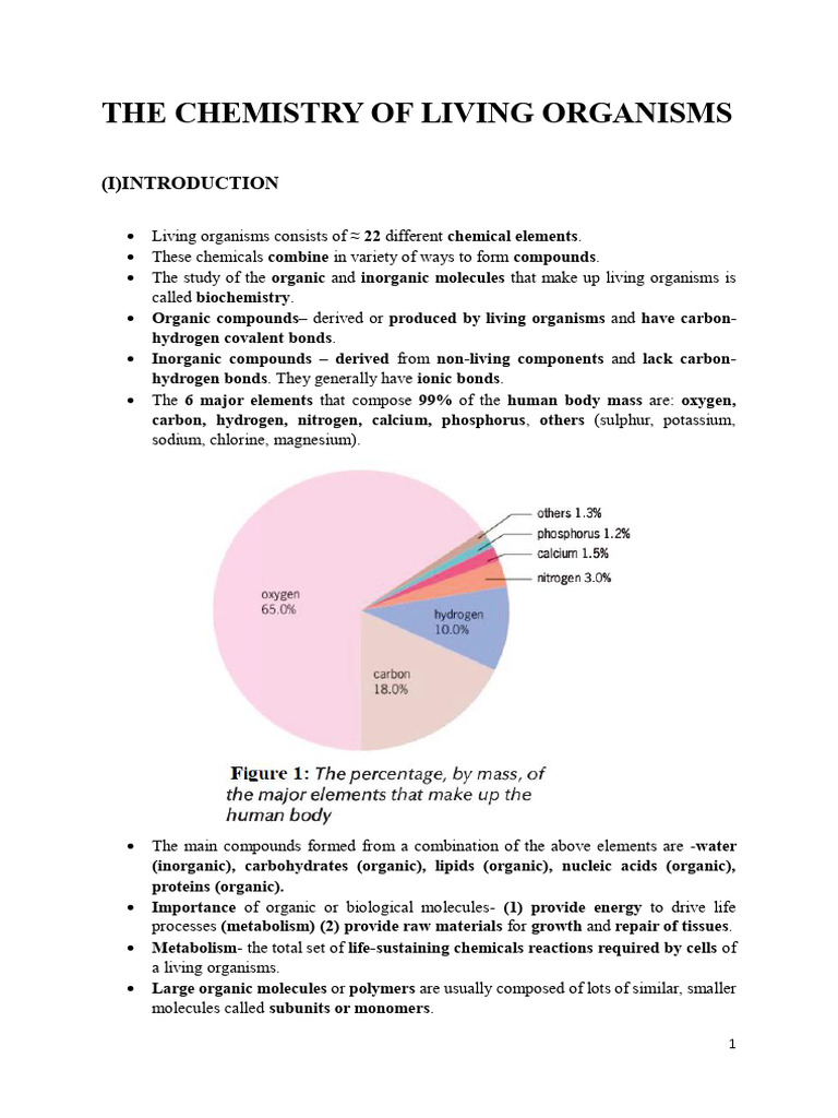 Biochemistry of Living Organisms | PDF | Organic Compounds | Enzyme