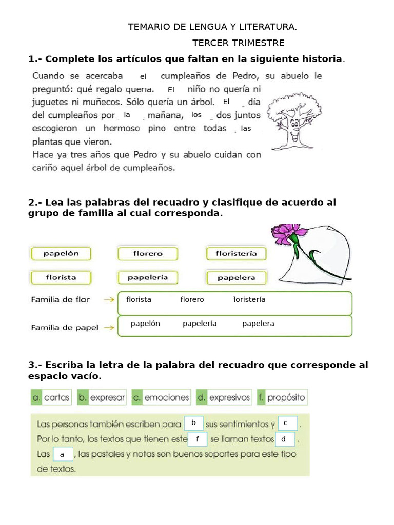 Temario de Lengua y Literatura Resueltos | PDF