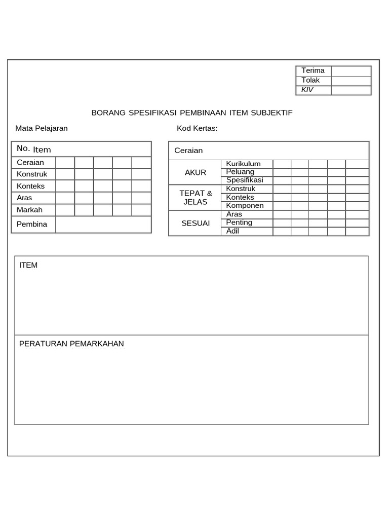 Borang Topi Kasut Esei | PDF