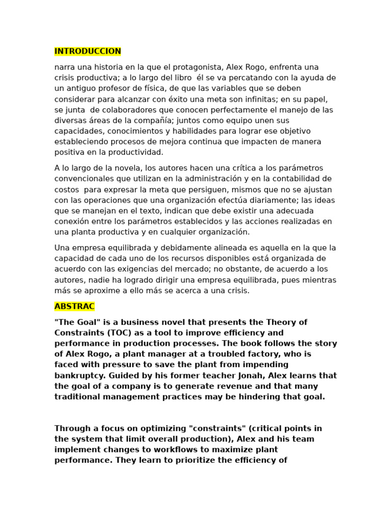 La Meta Alex Rogo | PDF | Liderazgo | Motivación