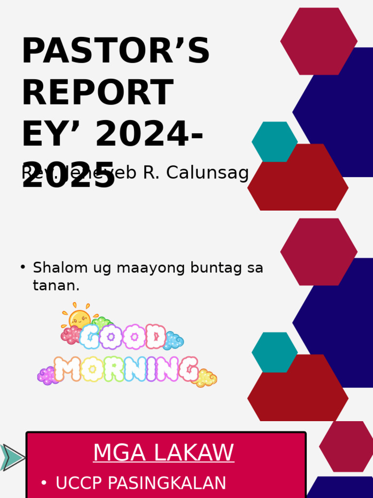 Pastor's Report 2024-2025 | PDF