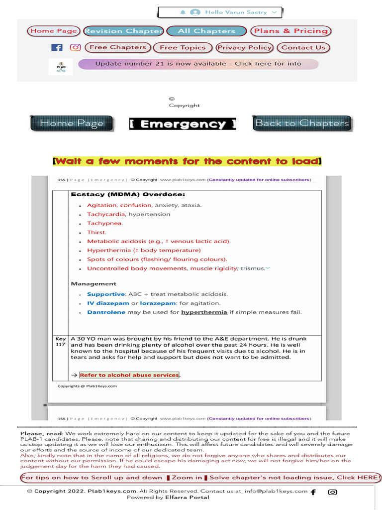 PLAB 1 Keys: Emergency Management Guide | PDF