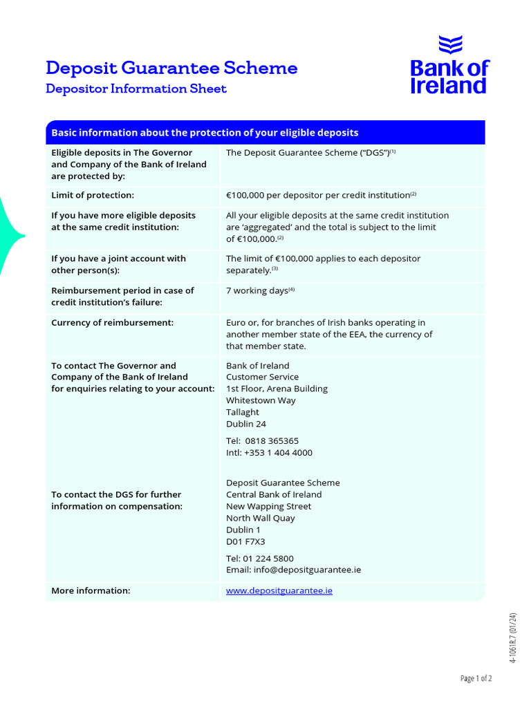 DGS Deposit Information Sheet DIGITAL | PDF | Cost Of Living | Deposit ...