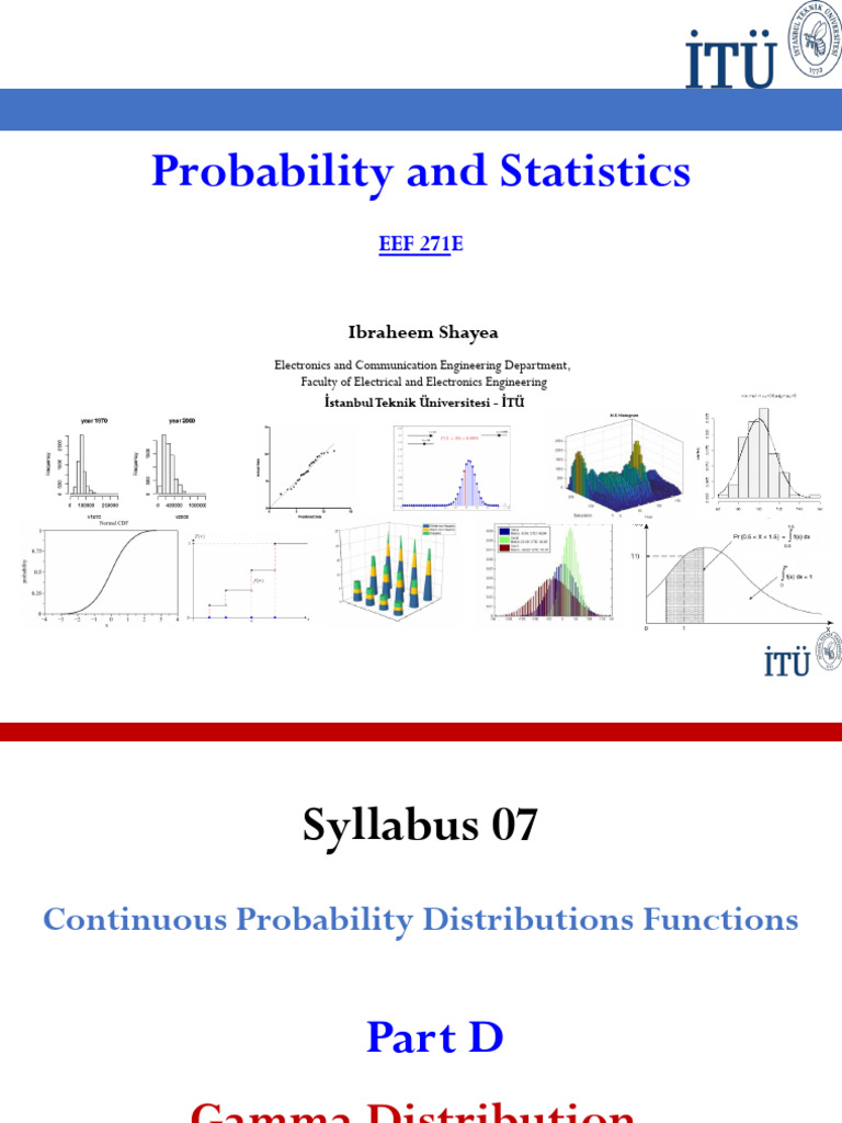 Lect - 07 D Gamma Distribution | PDF | Variance | Probability Distribution